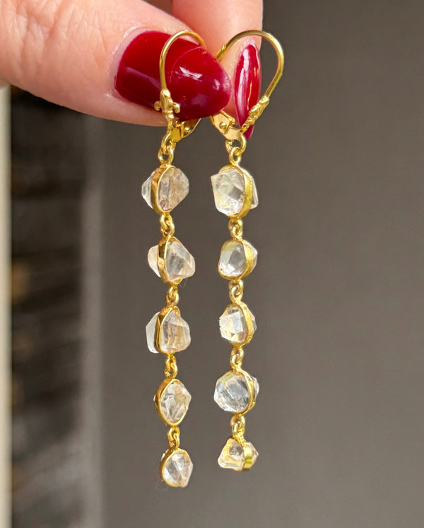 18kt Gold Vermeil + Herkimer Diamond Earrings – Ivory Jacks